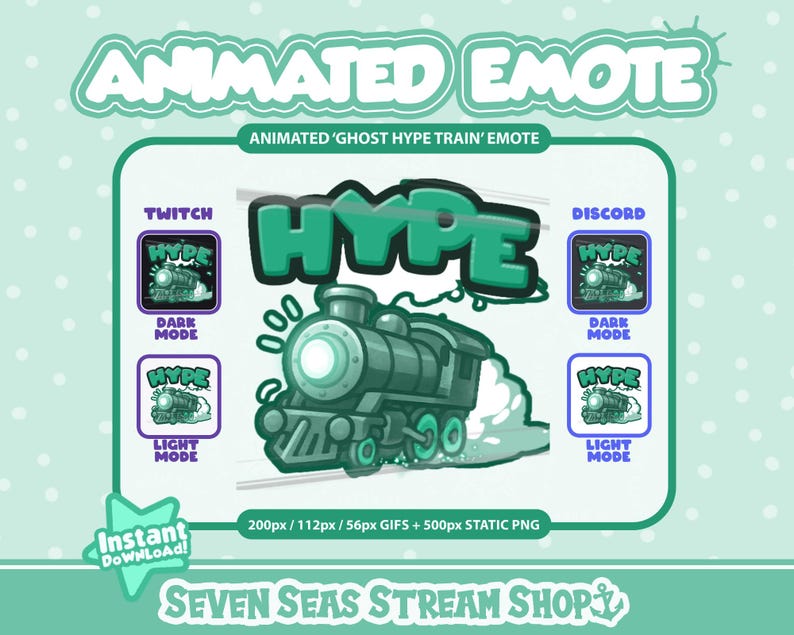 Ghost Hype Train ANIMATED Emote // Cartoon Haunted HYPE GIF Icon ...