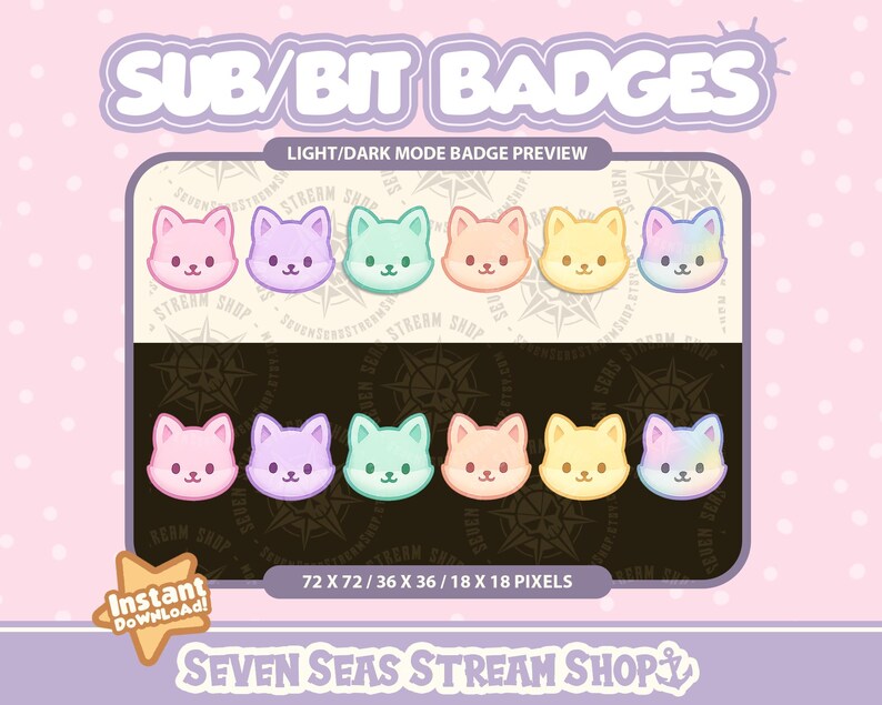 Pastel Foxes 6 BADGE PACK // Cute Foxy Stream Icons // Cute Bit Badge ...