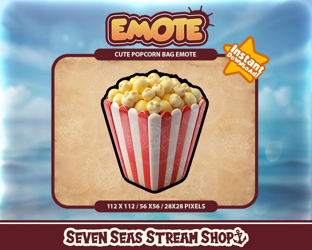 Popcorn Bag Emote // Movie Theater Snack Grab Your Popcorn Funny Meme ...