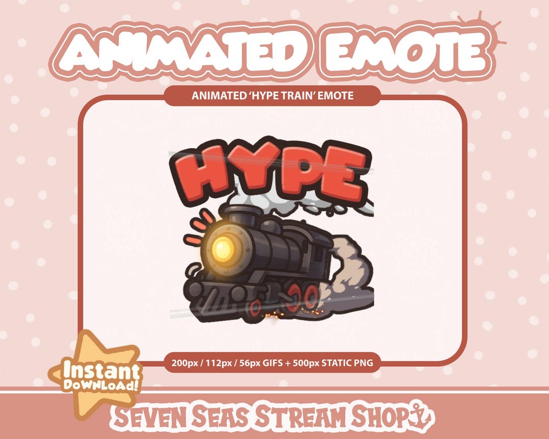 Hype Train ANIMATED Emote // Cartoon Locomotive HYPE GIF Icon // Hype ...