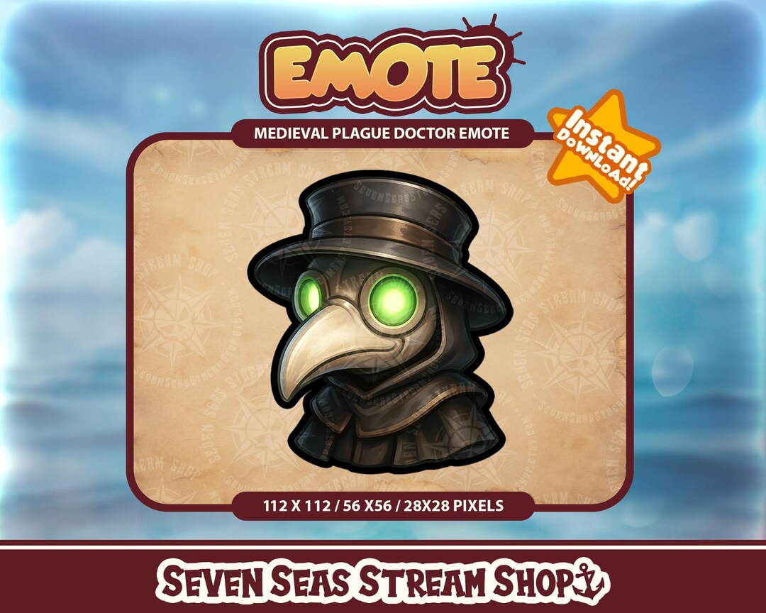 Medieval Plague Doctor TWITCH EMOTE // Medieval Doctor Icon // Cartoon ...