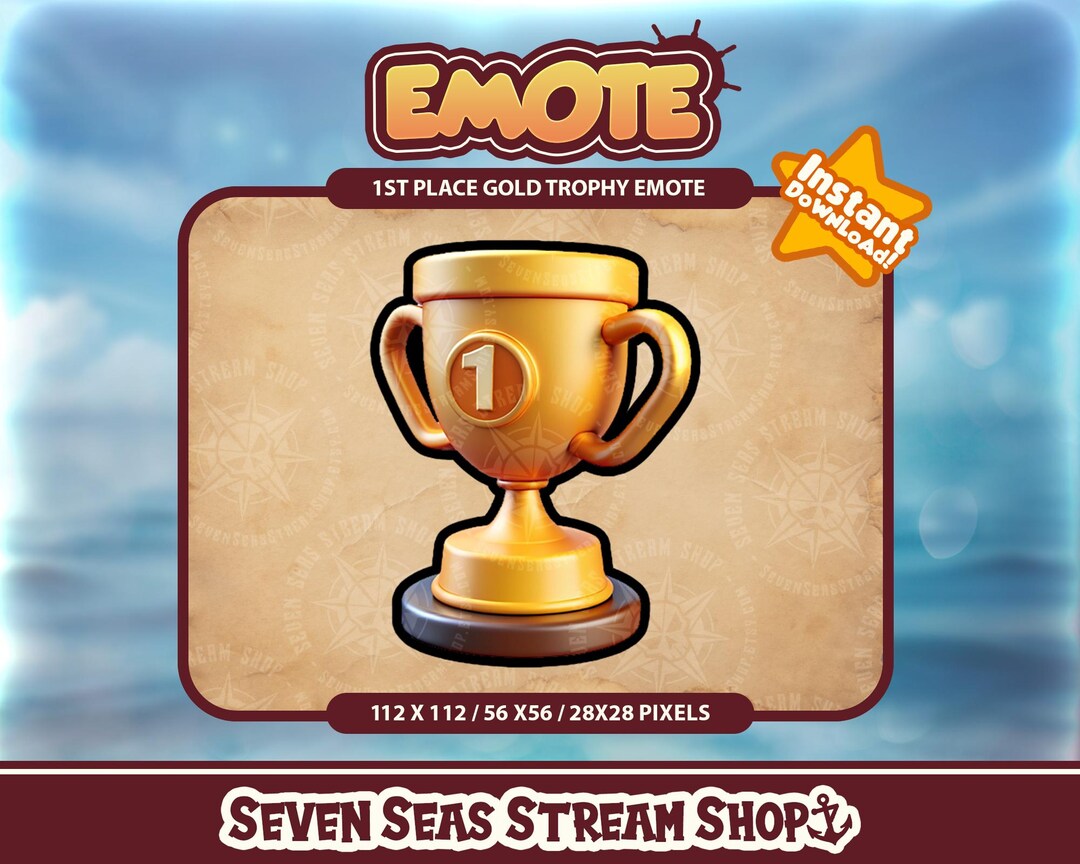 1st Place Gold Trophy Emote // Racing Champion Victory Award Streamer ...