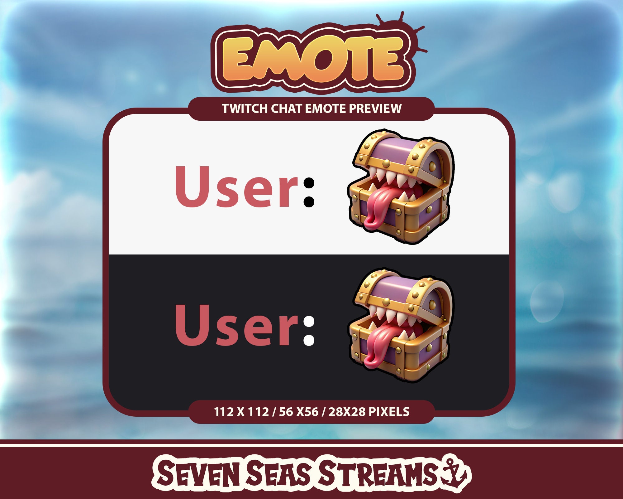 Cute Monster Mimic Chest Emote // Fantasy Tabletop Streamer Graphic ...