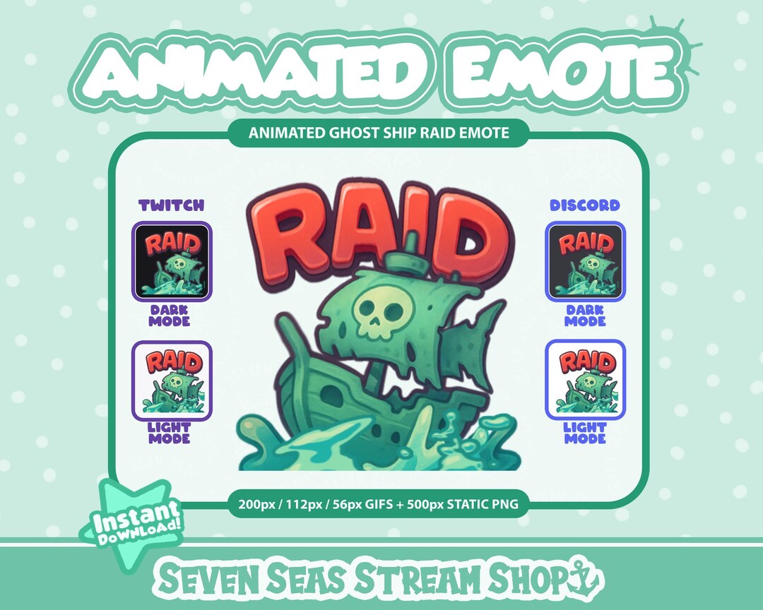 Ghost Ship Raid ANIMATED Emote // Cartoon Haunted HYPE GIF Icon // Hype ...
