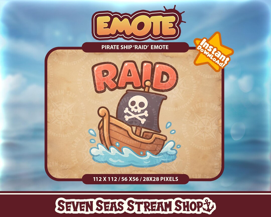 Pirate Ship TWITCH EMOTE // Nautical Raid Icon // Swashbuckling Icon ...