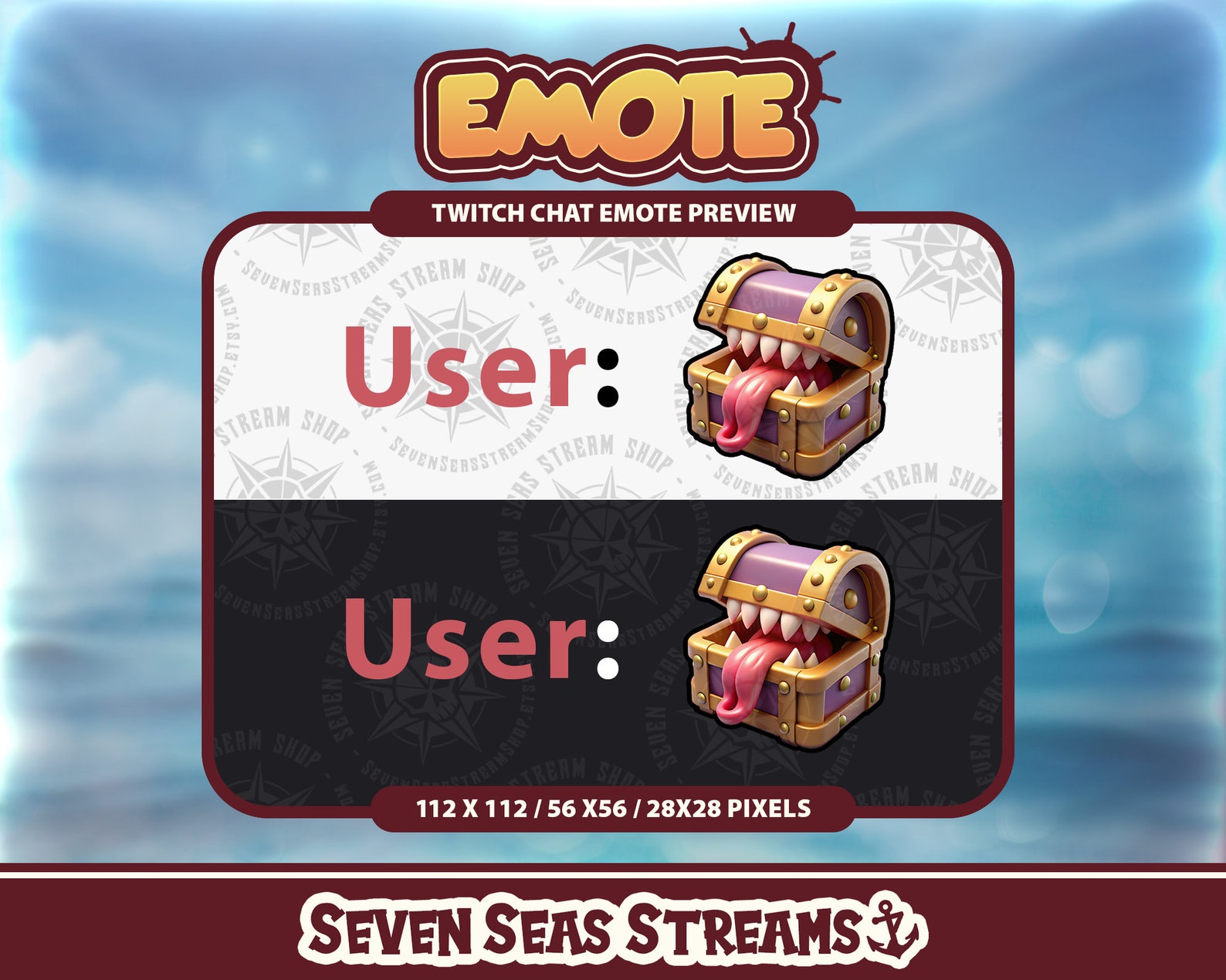 Cute Monster Mimic Chest Emote // Fantasy Tabletop Streamer Graphic ...
