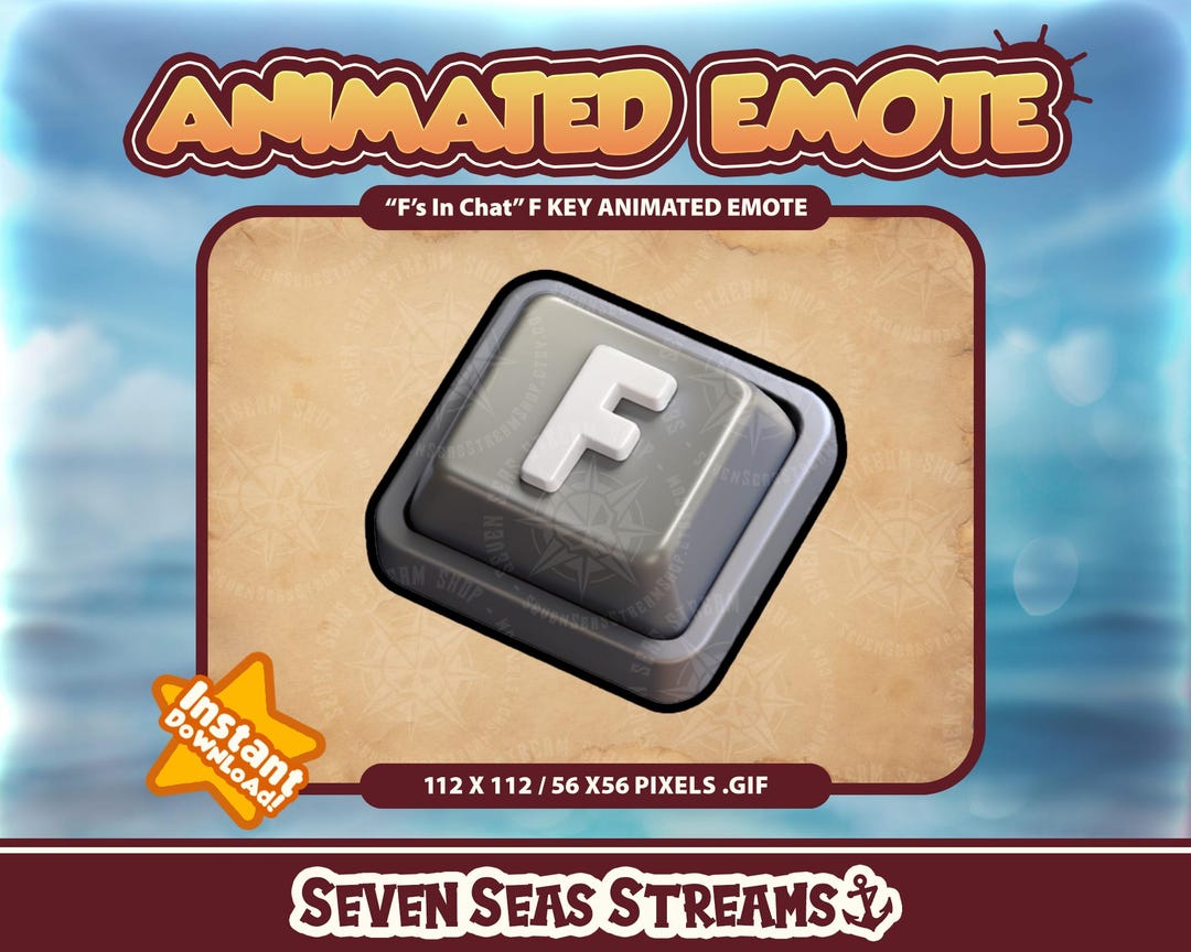 F's in Chat ANIMATED Emote // Twitch Chat Keyboard Key Pay Respects ...