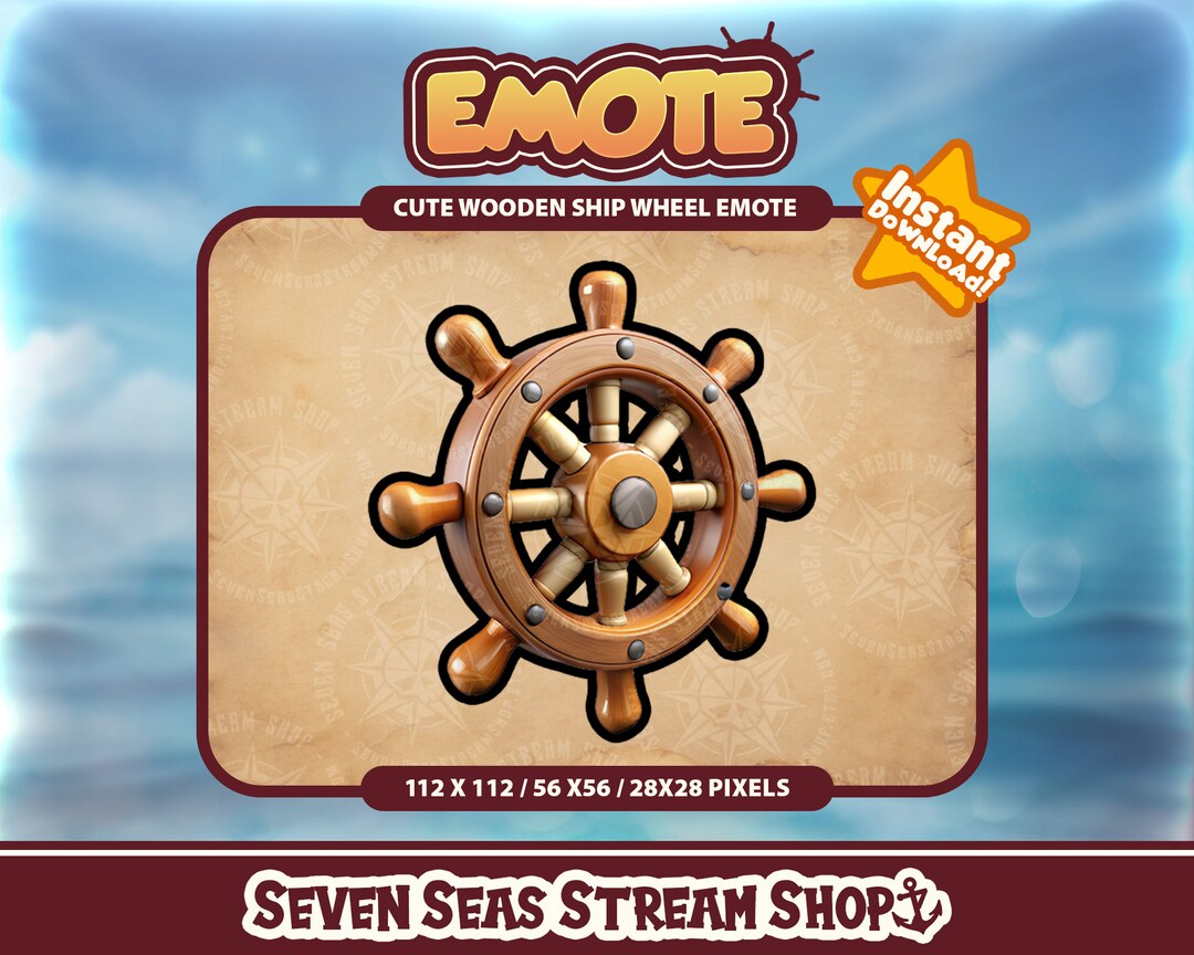 Cute Wooden Ship Wheel Emote // Swashbuckling Nautical Naval Pirate ...