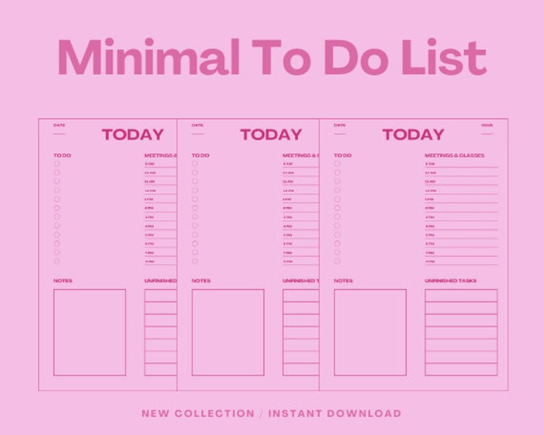 Minimal To-do List / Printable Planner / Task List Template / A4 ...