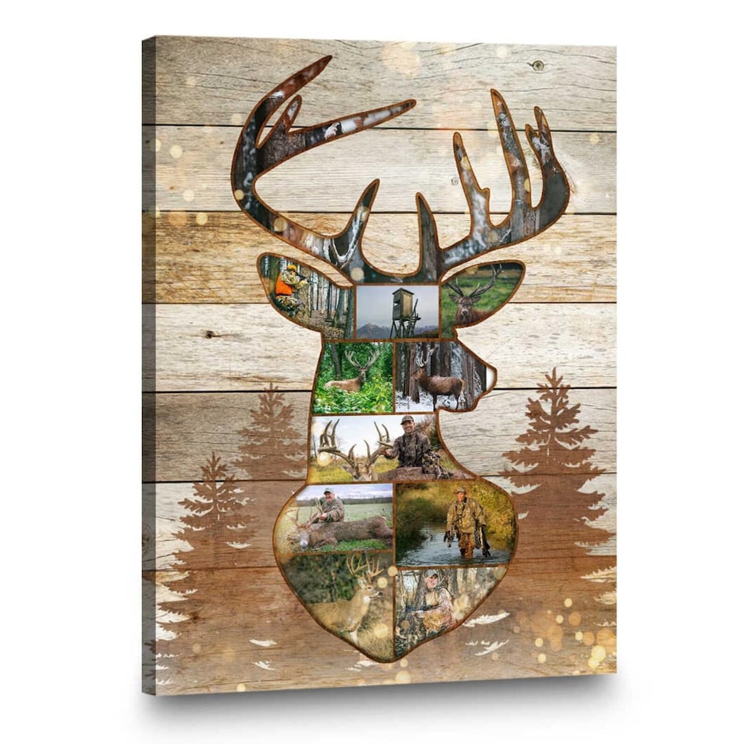Personalized Deer Hunting Memories Custom Hunting Collage Canvas, Gift ...