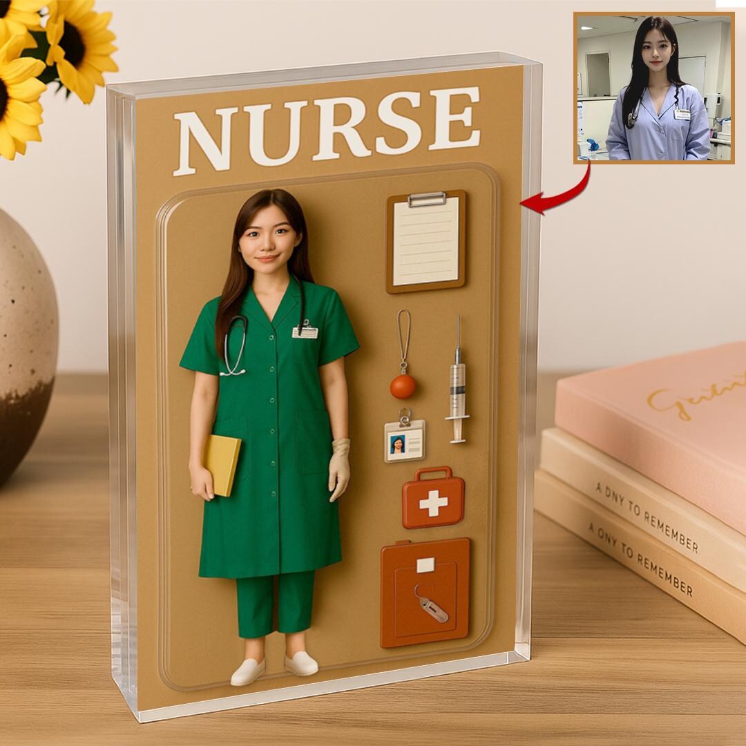 Personalized Nurse Figurine With Custom Photo – Acrylic Gift for ...
