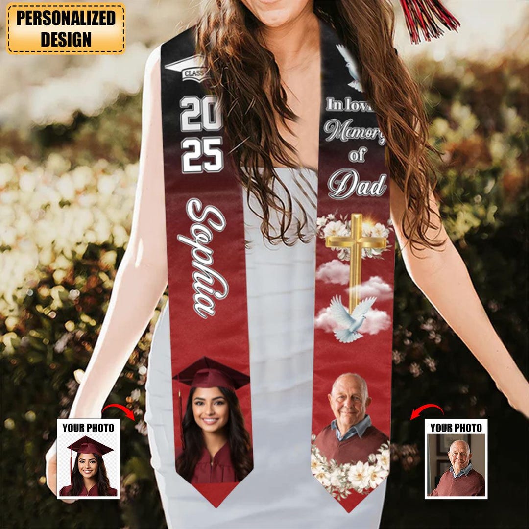 In Loving Memory – Personalized Custom Graduation Stole, Class of 2025 ...