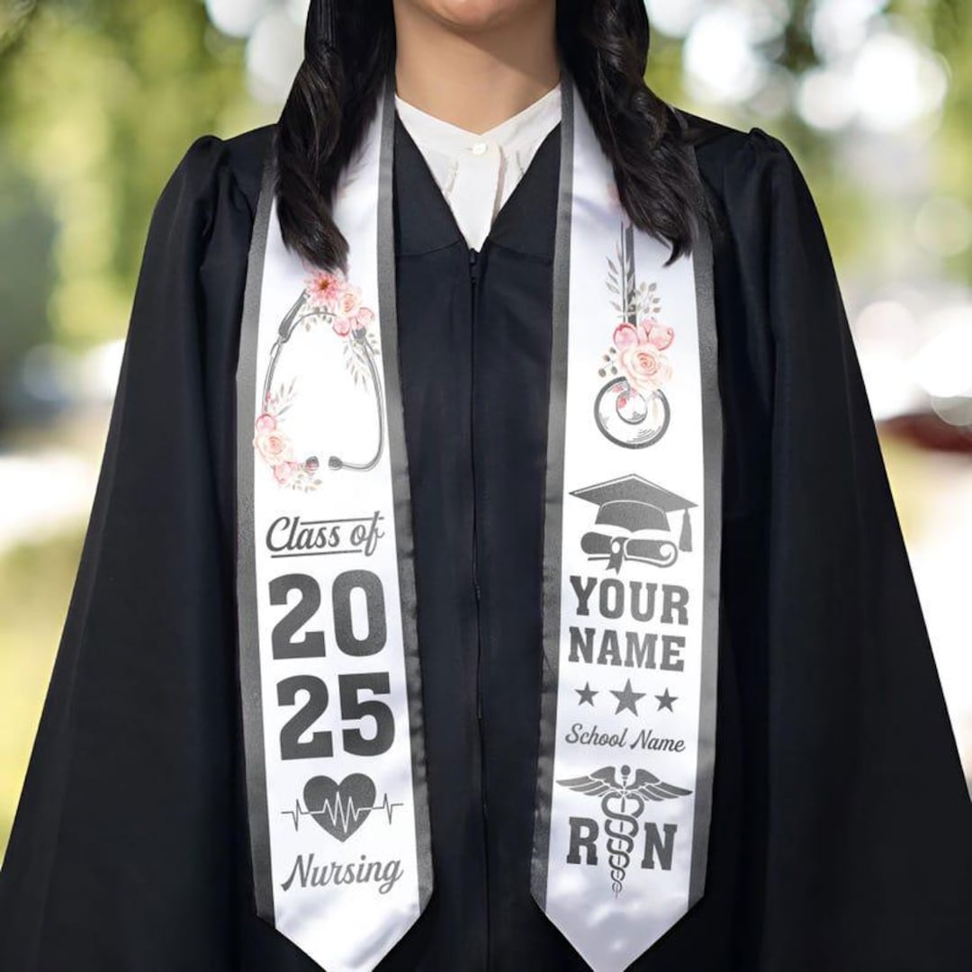 Customized Nursing Stole – RN Stole for Class of 2024 & 2025 ...