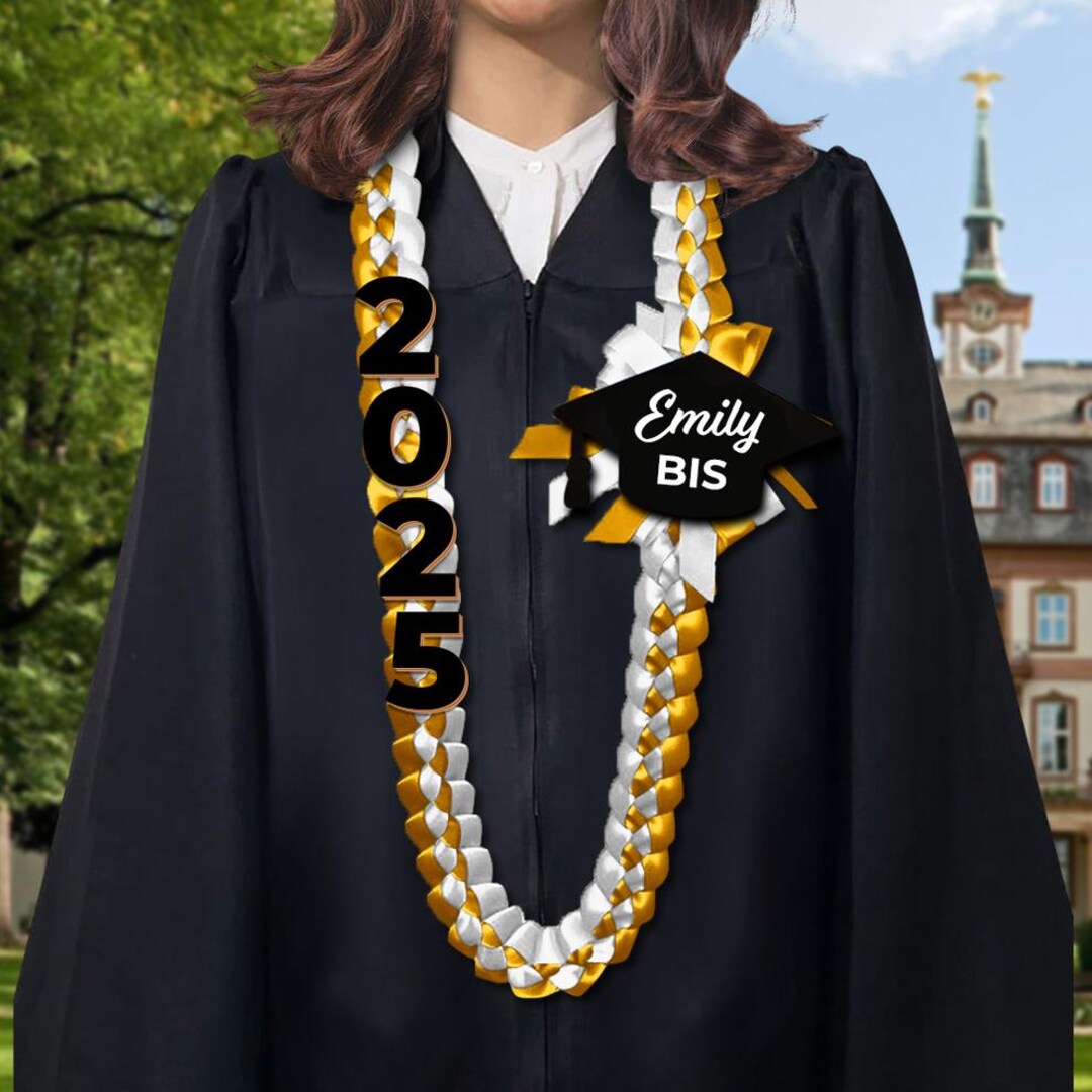 Personalized Graduation Lei With Name – Custom Graduate Stole, Class of ...