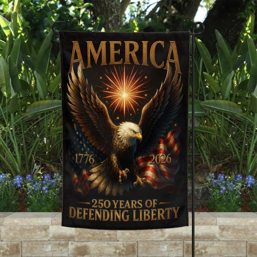 250 Years America Garden & House Flag, America 250 Semiquincentennial ...