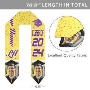Personalized Graduation Stole: Custom Photo Memorial Grad Sash - Etsy