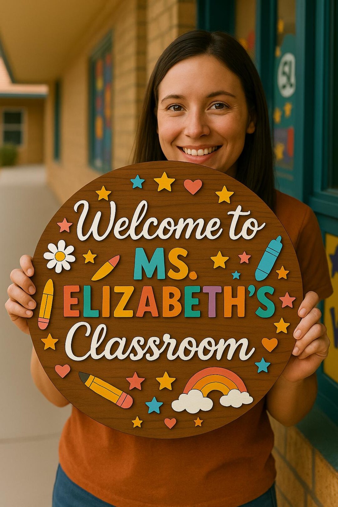 Custom Teacher Door Sign, Personalized Teacher Welcome Sign, Custom ...