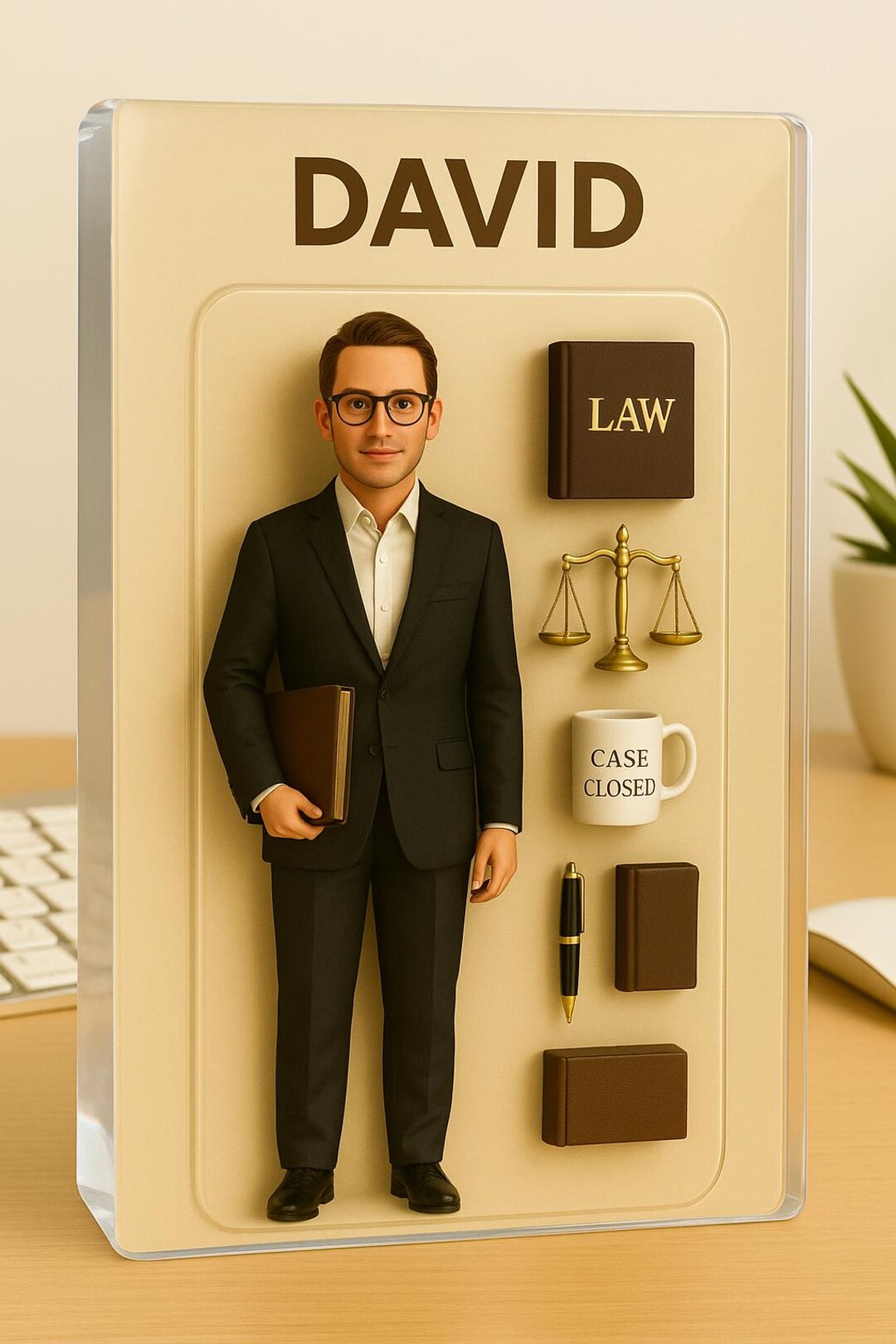 Personalized 3D Effect Job Action Figure Acrylic Block Plaque – Custom ...