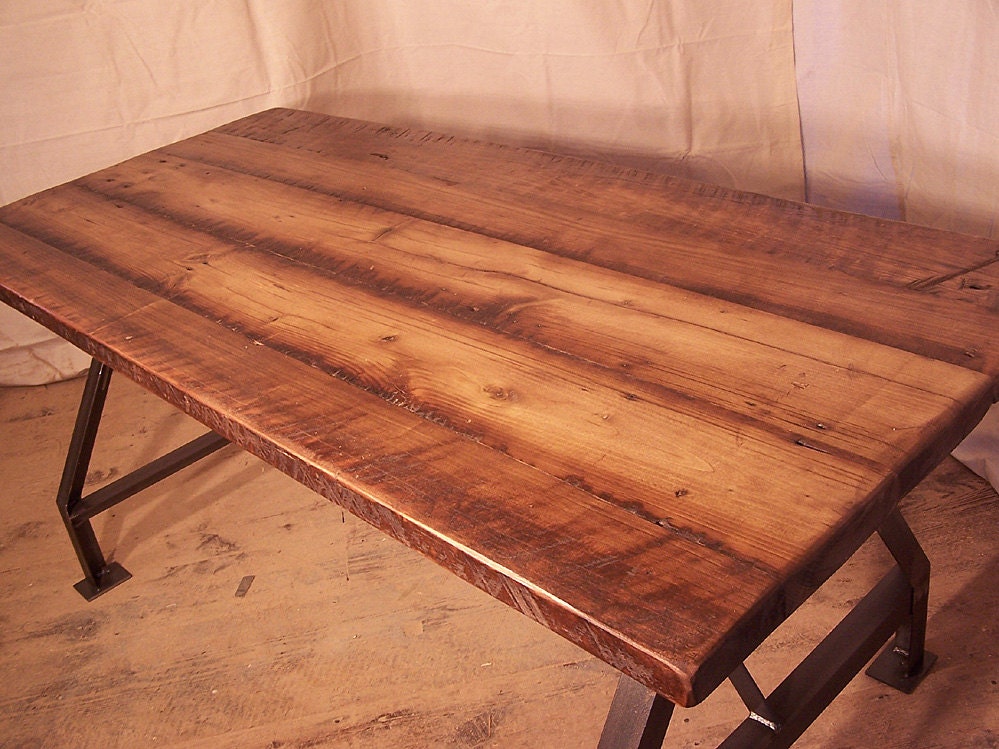Wood Work Table Industrial Table Reclaimed Wood Table Wood - Etsy