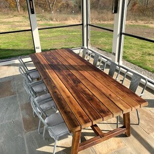 Wood Patio Table, Outdoor Table, Modern Farmhouse Dining Table, Extra ...