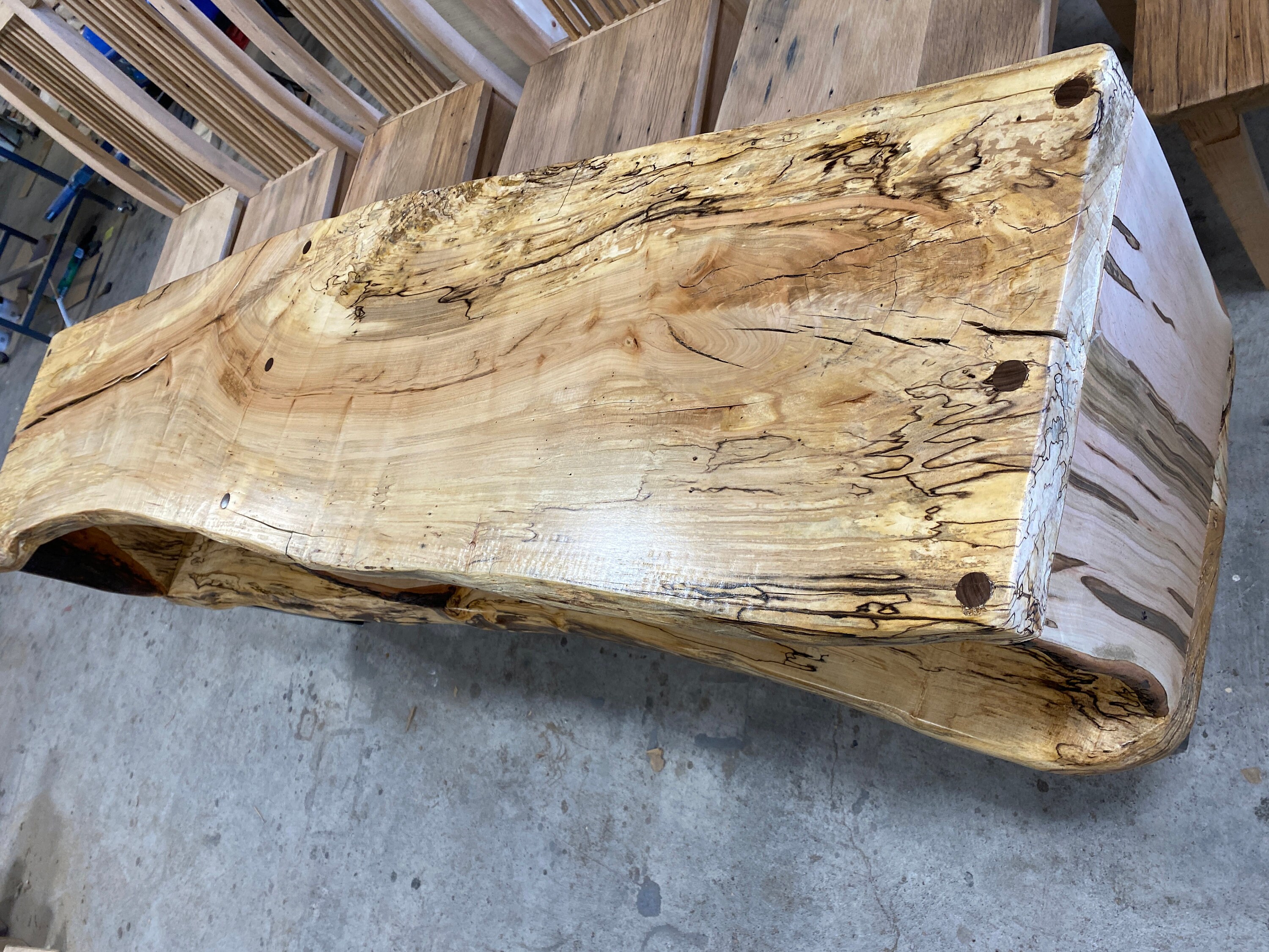Live Edge Spalted Maple Media Console: Boho TV Stand - Etsy