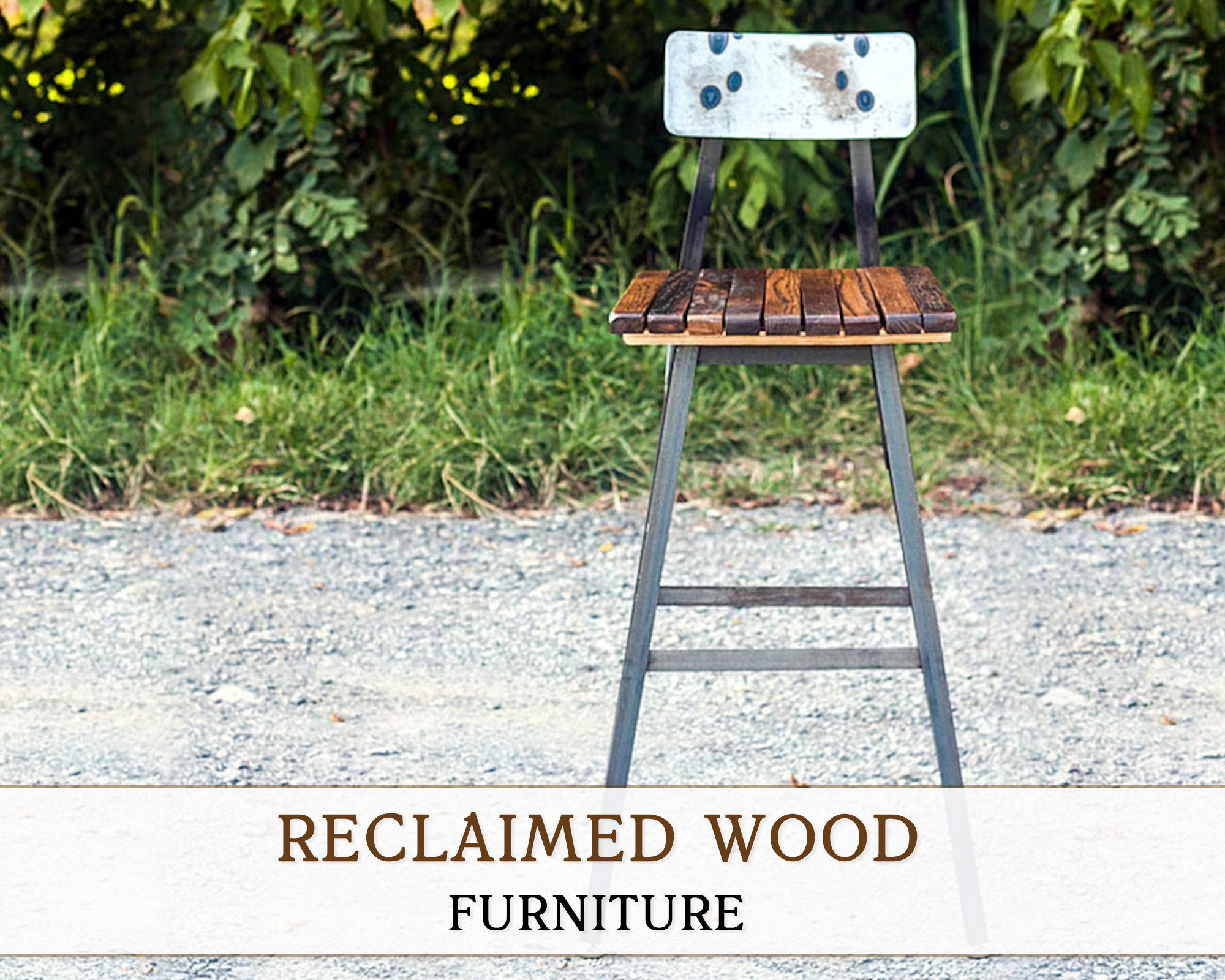 Rustic Reclaimed Wood Bar Stool: Industrial Metal Pub Stool - Etsy