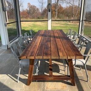 Wood Patio Table, Outdoor Table, Modern Farmhouse Dining Table, Extra ...
