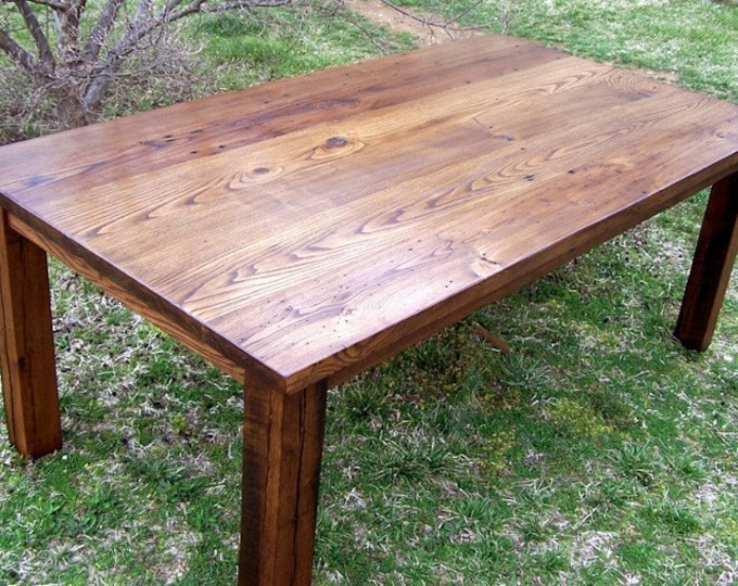 CUSTOM Reclaimed Wood Dining Table Wormy Chestnut-barmwood-rustic Wood ...