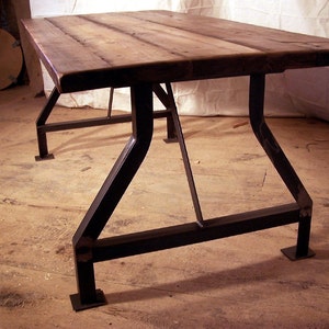 Wood Work Table, Industrial Table, Reclaimed Wood Table, Wood Dining ...