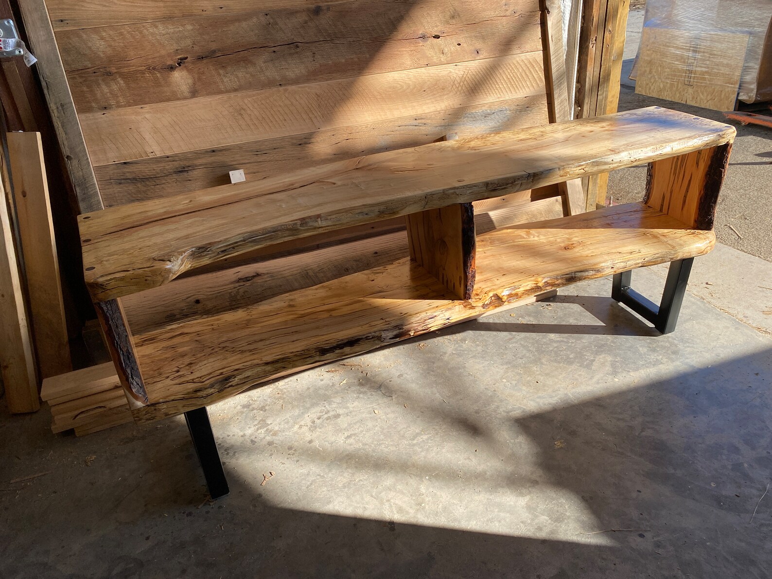 Live Edge Spalted Maple Media Console: Boho TV Stand - Etsy