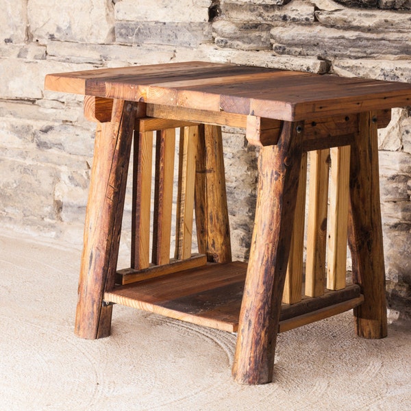 Rustic End Table - Etsy