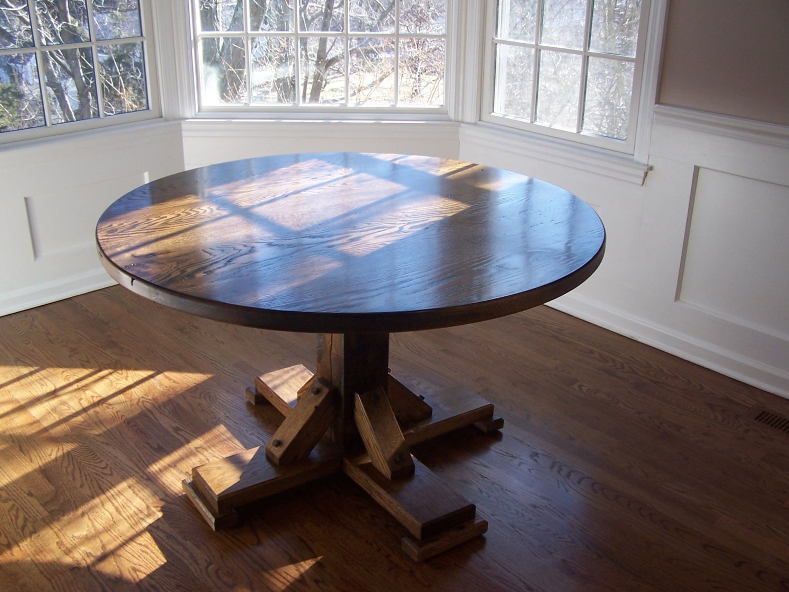 Round Dining Table Pedestal Dining Table Hardwood Table - Etsy