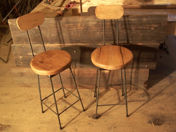 Bar Stools With Back Swivel Bar Stools Counter Height Stools Maple Bar Stools Rebar Stools Wood Bar Chairs Pub Stools Vintage Bar Etsy