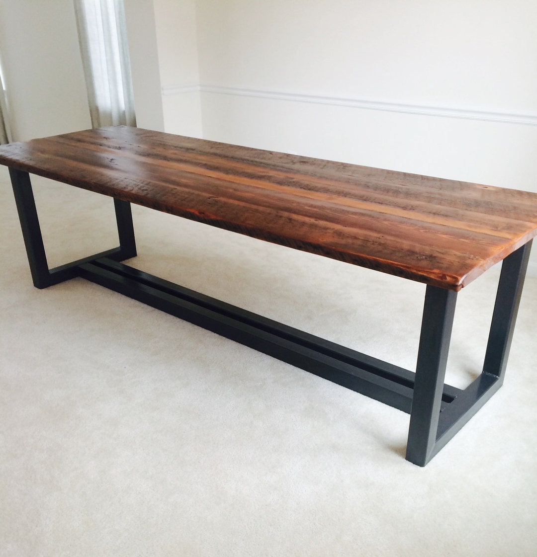 Ironworker Executive Conference Table, Reclaimed Wood Modern Industrial ...