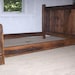 Rustic Bed Frame With Beveled Posts, Wood Bed Platform, Queen Bed Frame ...