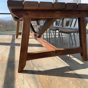 Wood Patio Table, Outdoor Table, Modern Farmhouse Dining Table, Extra ...