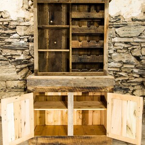 Liquor Cabinet, Wine Cabinet, Rustic Wine Rack /free Shipping/ Wood ...