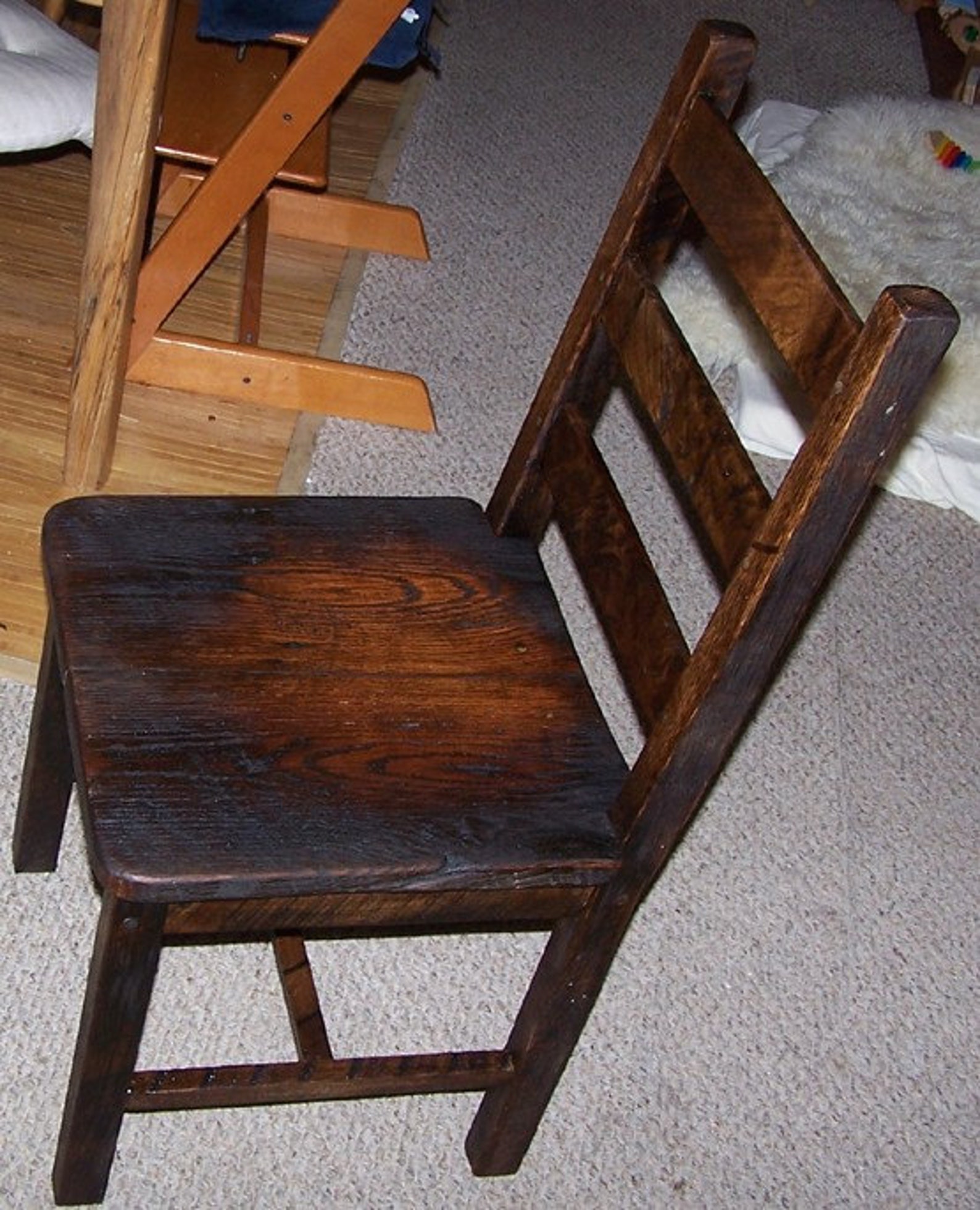Reclaimed Oak Ladderback Dining Chair, Rustic Farmhouse Kitchen - Etsy