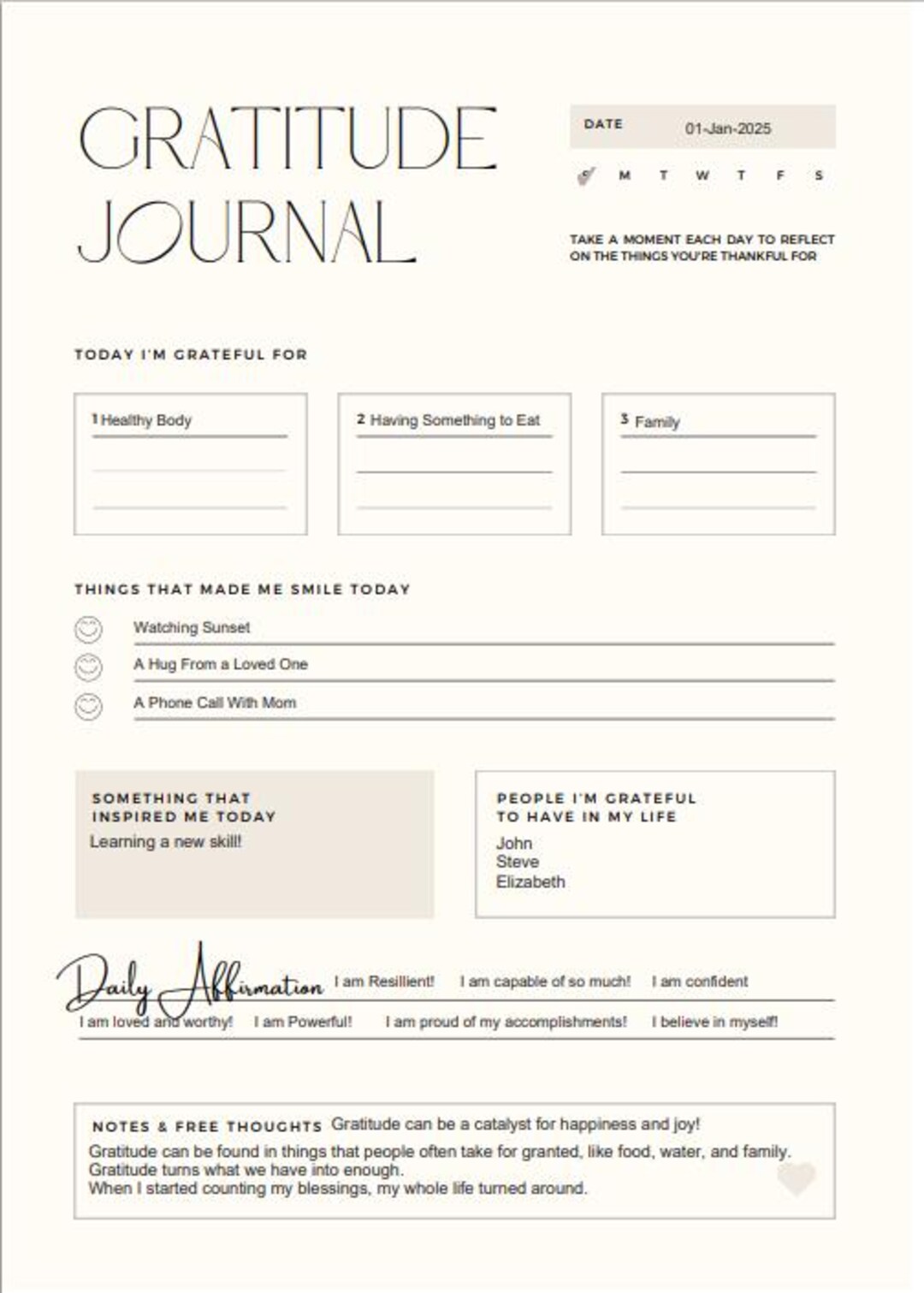 Gratitude for Calm: A Journal to Reduce Anxiety and Depression - Etsy