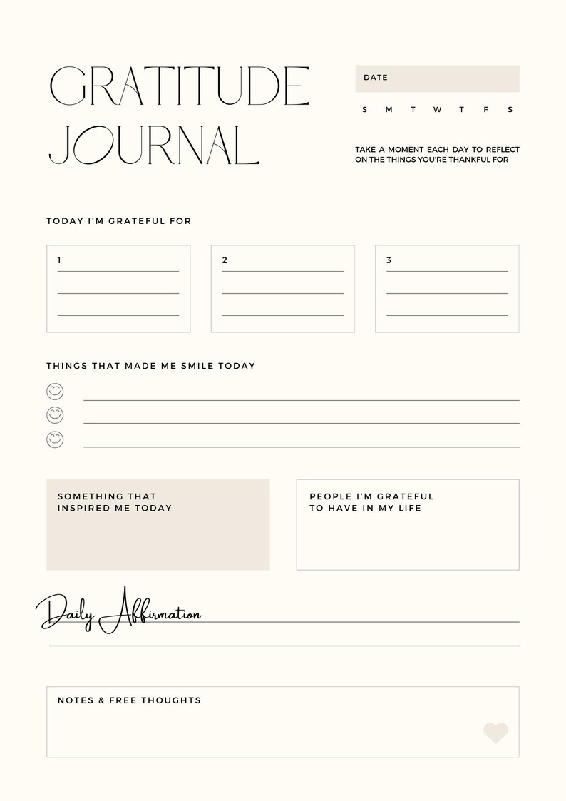 Gratitude for Calm: A Journal to Reduce Anxiety and Depression - Etsy