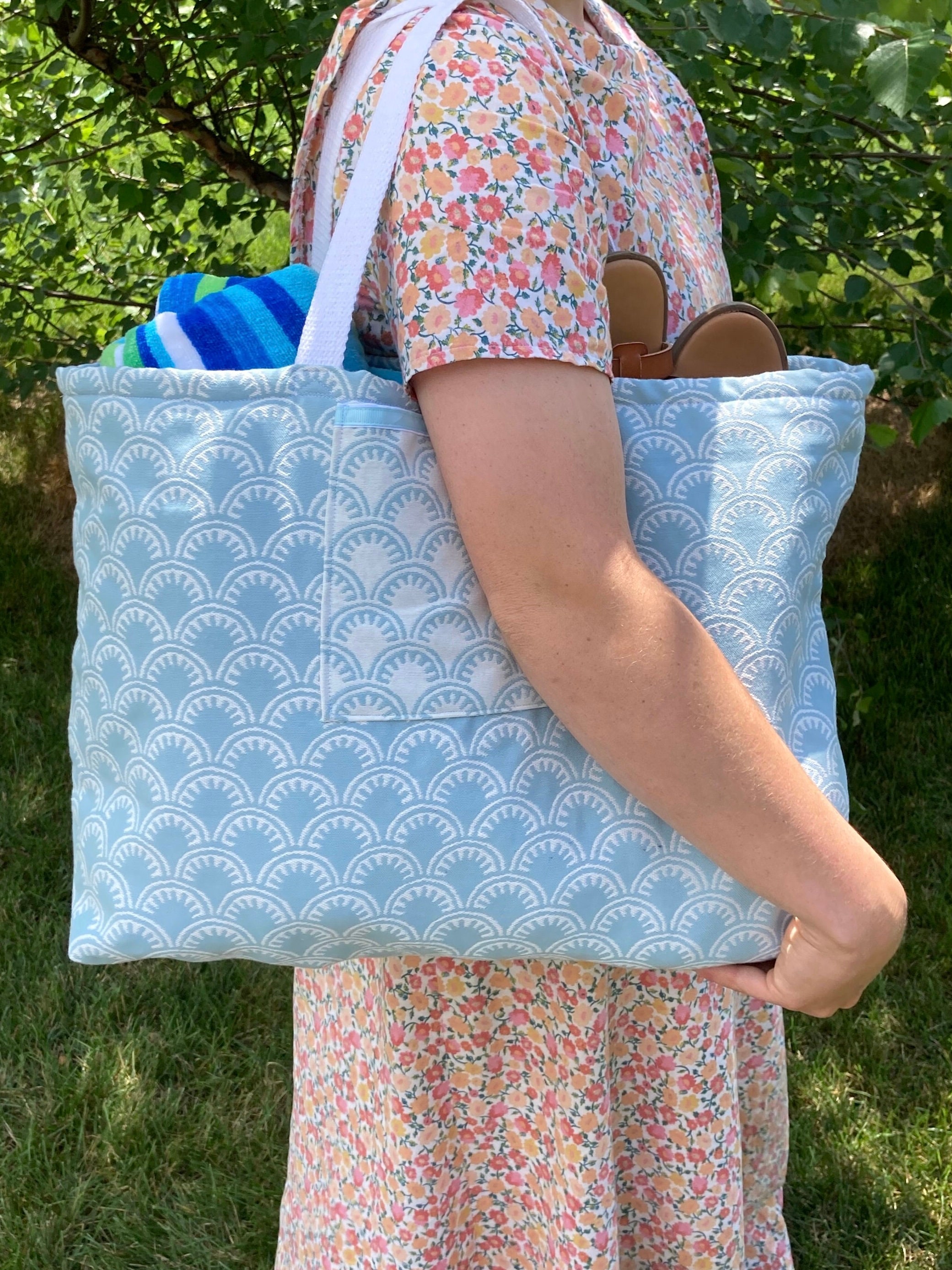 Oversized Blue Tote - Etsy