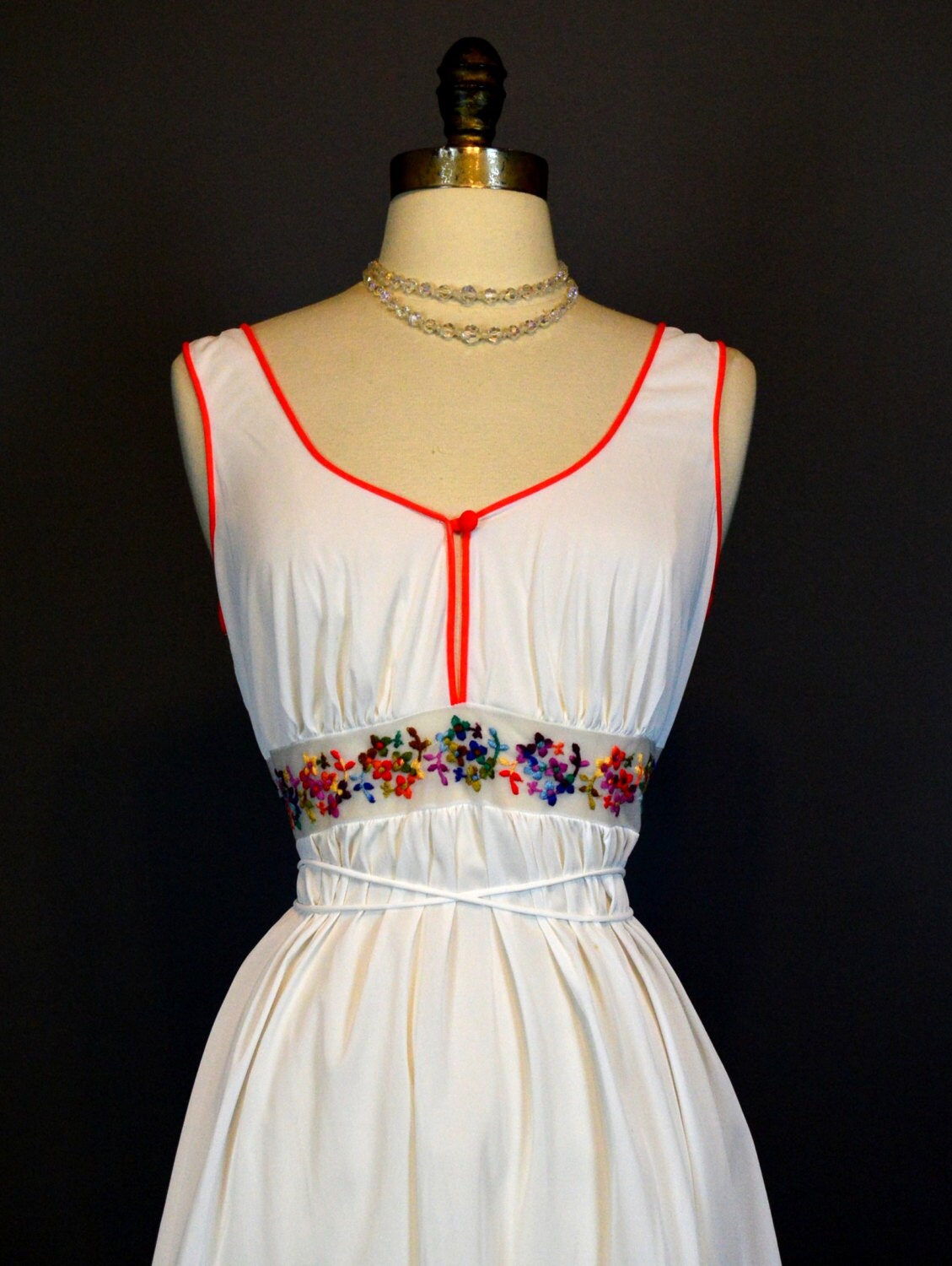 Mini Babydoll Nightgown S Vintage 60s White Mod Nightgown Kayser ...