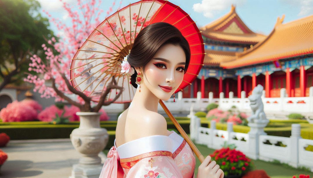 Asian Princess Art: 5 Piece Digital Wall Art Bundle - Etsy