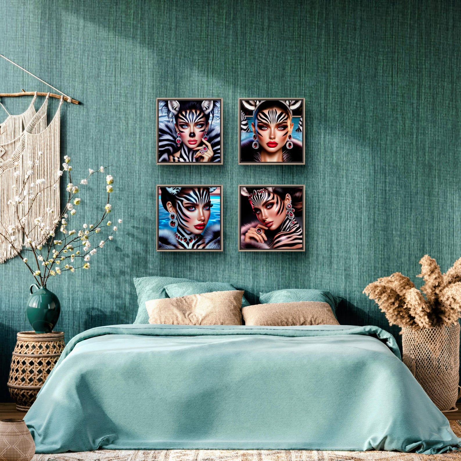 Gorgeous Zebra Goddesses (5 Piece Collection) Digital Bundle Artwork - Etsy