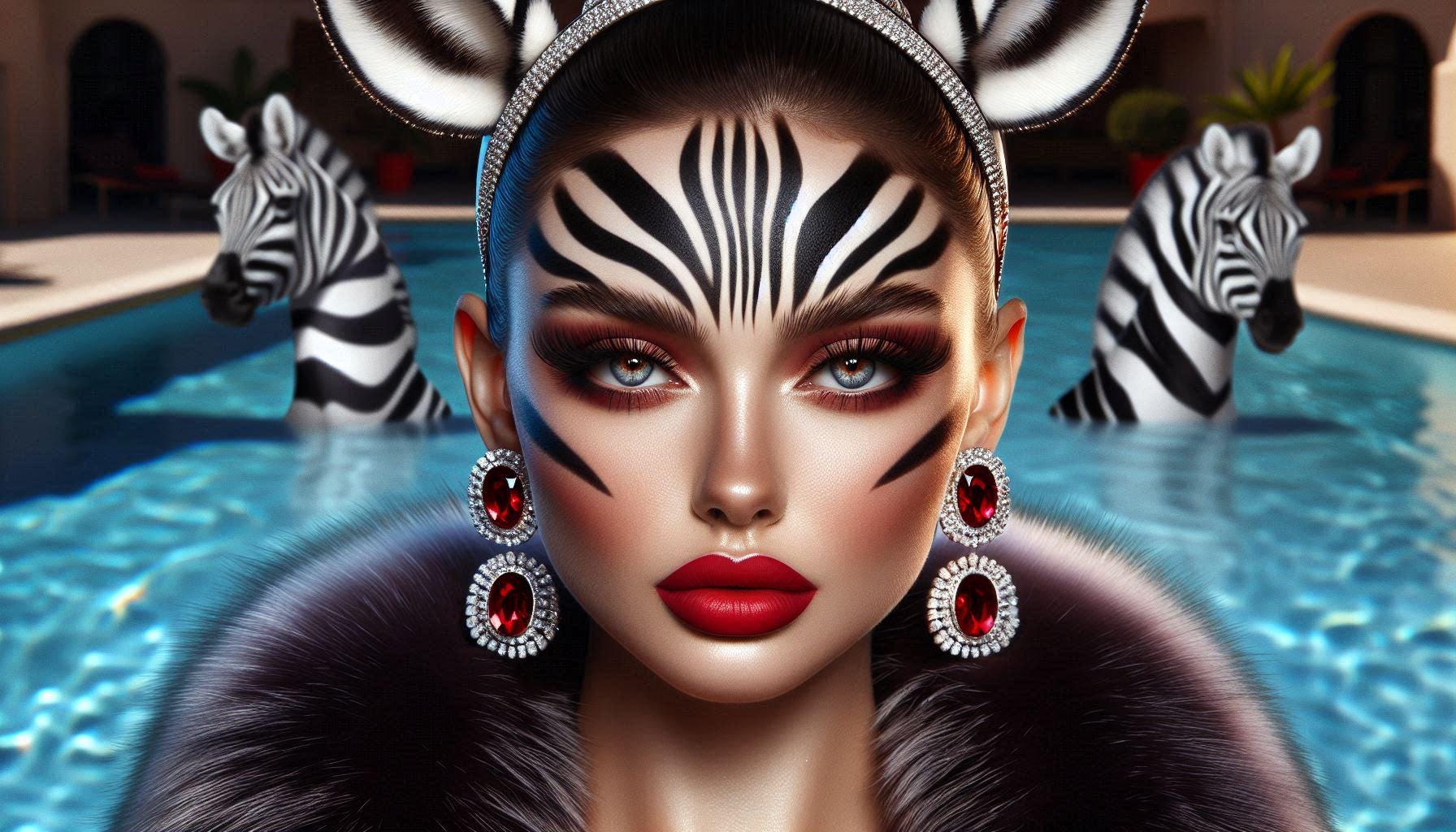 Gorgeous Zebra Goddesses (5 Piece Collection) Digital Bundle Artwork - Etsy