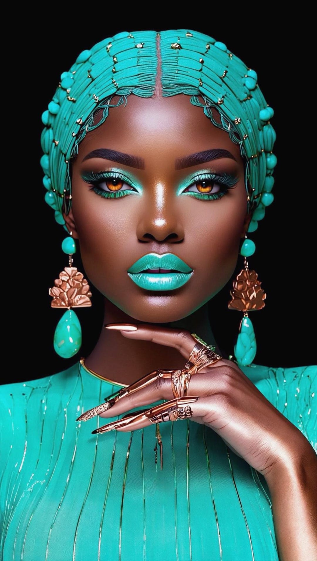 Gorgeous Lady in Green Portraits (5 Piece Collection) Digital ...