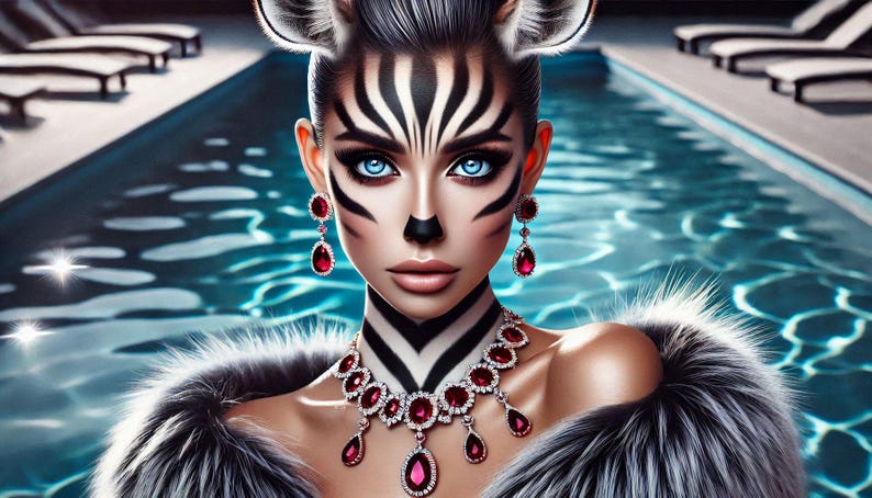 Gorgeous Zebra Goddesses (5 Piece Collection) Digital Bundle Artwork - Etsy