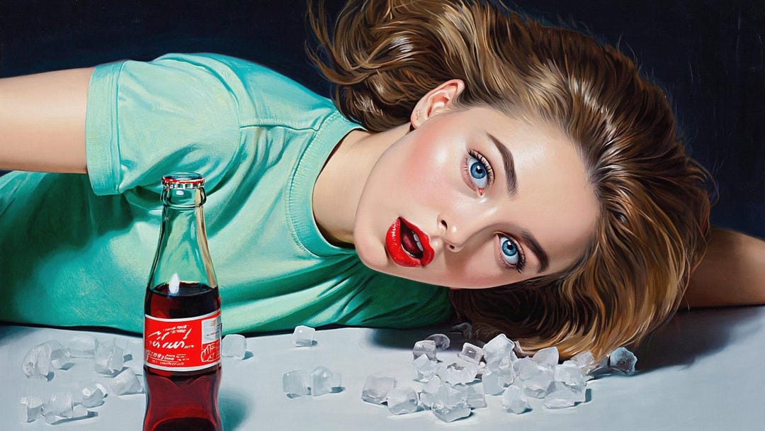 Gorgeous Commercial Coca-cola Girls Oil Painting ( 5 Piece Collection ...