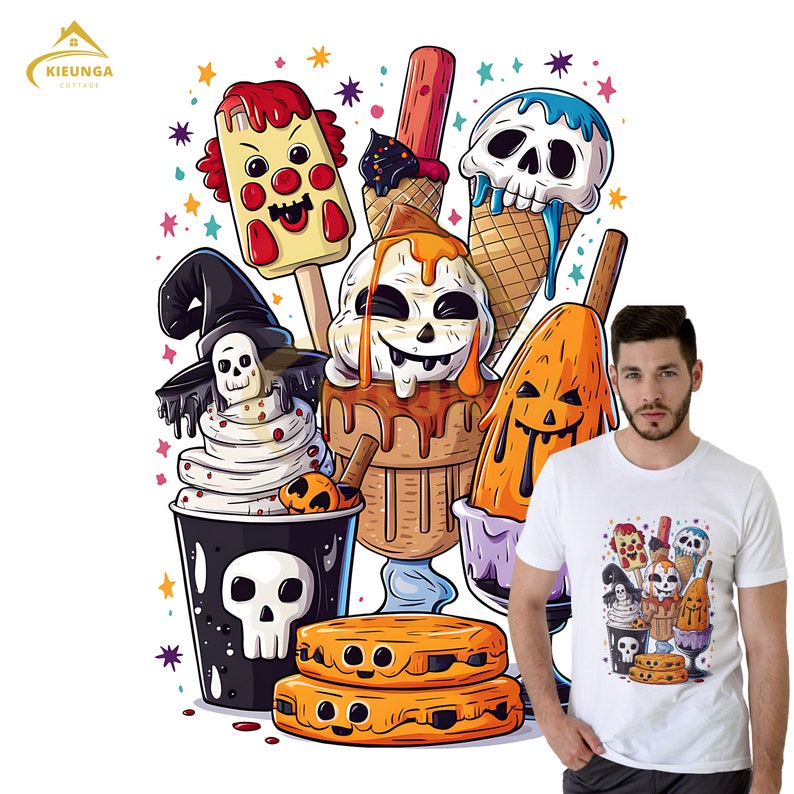 Scary Ice Cream Halloween Popsicle PNG Ice Cream Ghoul Summer PNG ...