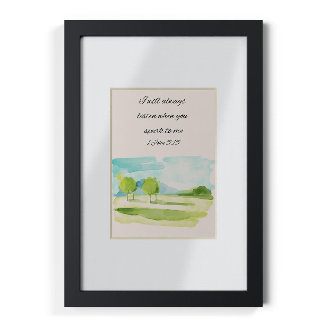 Christian Wall Art Bible Verse Wall Art Black Frame Bible Verse Decor ...